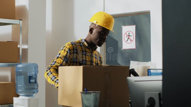 Storage Room Employees Checking Boxes of Goods Stock Footage - Video of ...