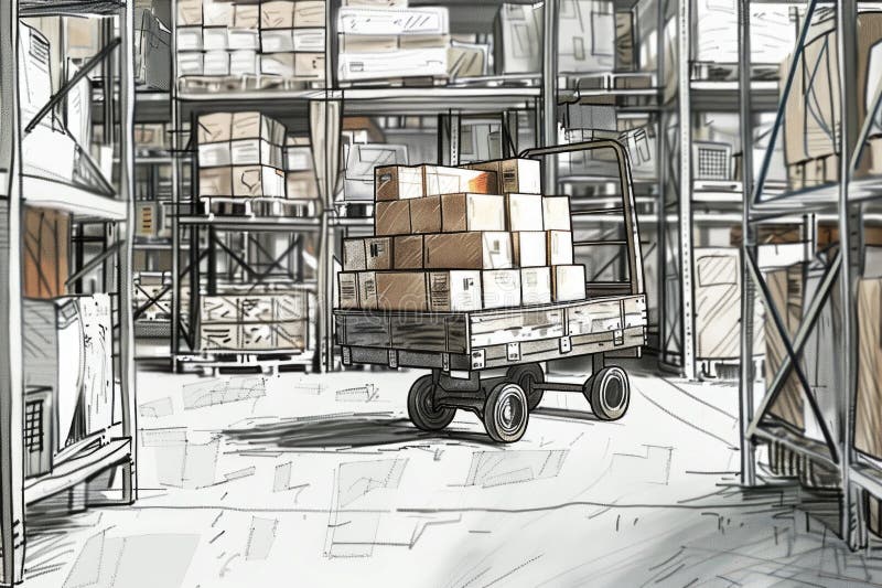 A Storage Room Filled with Boxes and Containers, Perfect for Business ...