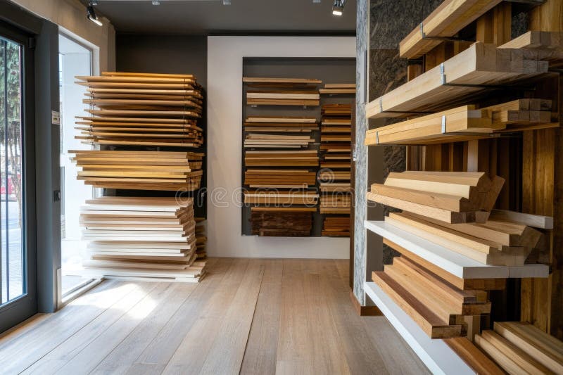 A Storage Room Filled with Stacks of Wooden Planks Stock Photo - Image ...