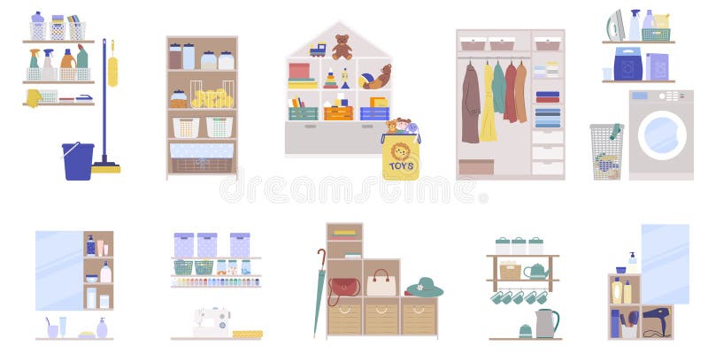 Storage Room Set stock vector. Illustration of toys - 275704029