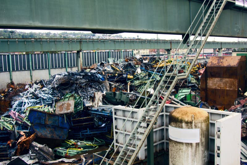 Storage of scrap metal stock photo. Image of industry - 169617560