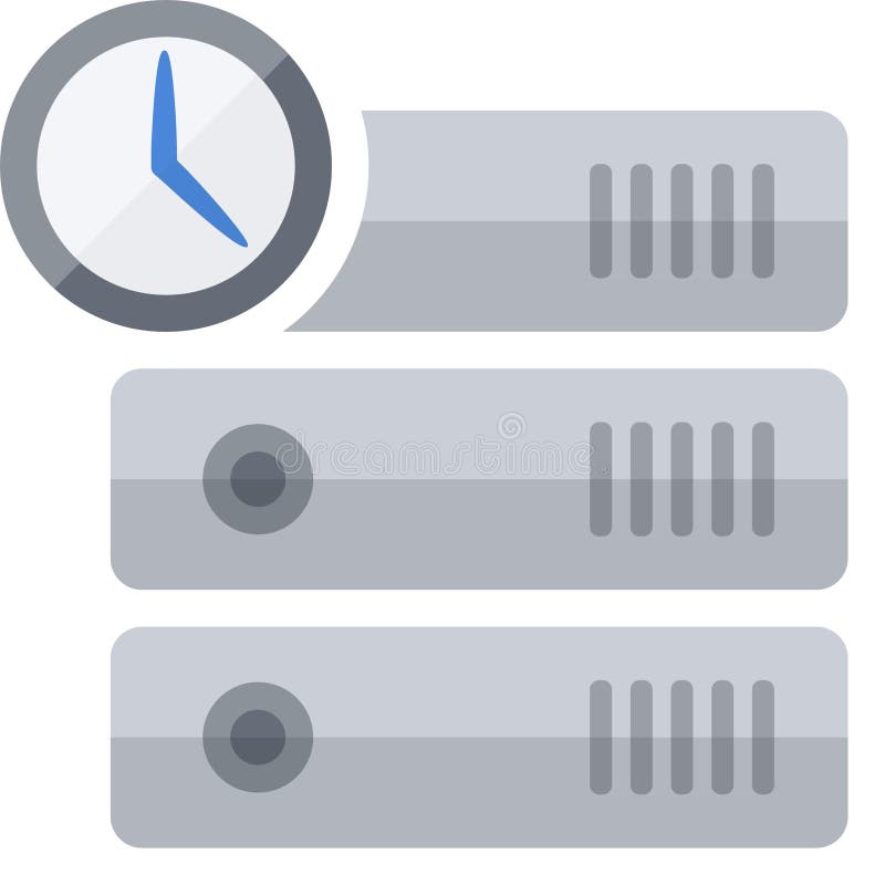 Storage Server with Clock Icon Stock Image - Illustration of pattern ...