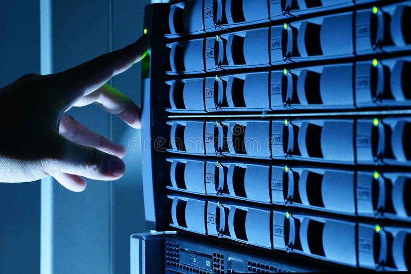 Storage Server Unit Supercomputer Clusters in Room Data Center Stock ...