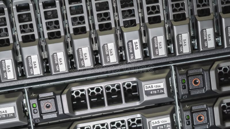 Storage Server with Many HDD Disks Inside Rack Stock Footage - Video of ...