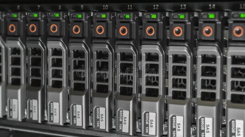 Storage Server with Many HDD Disks Inside Rack Stock Footage - Video of ...