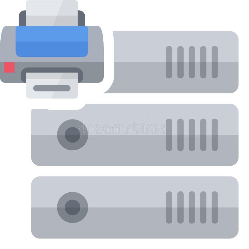Storage Server Printer Image and Printer Icon Server Stock Photo ...