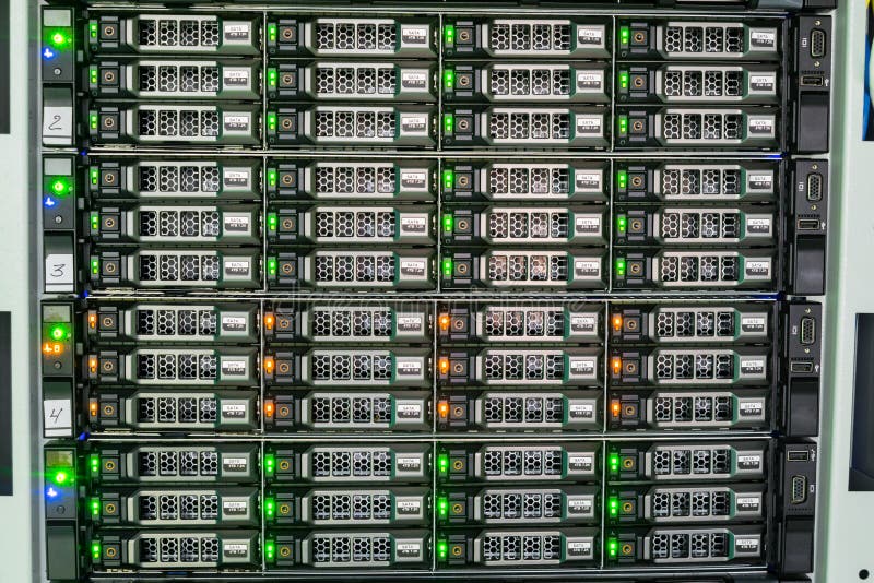 Storage Servers are Located in the Server Room of the Data Center. Back ...