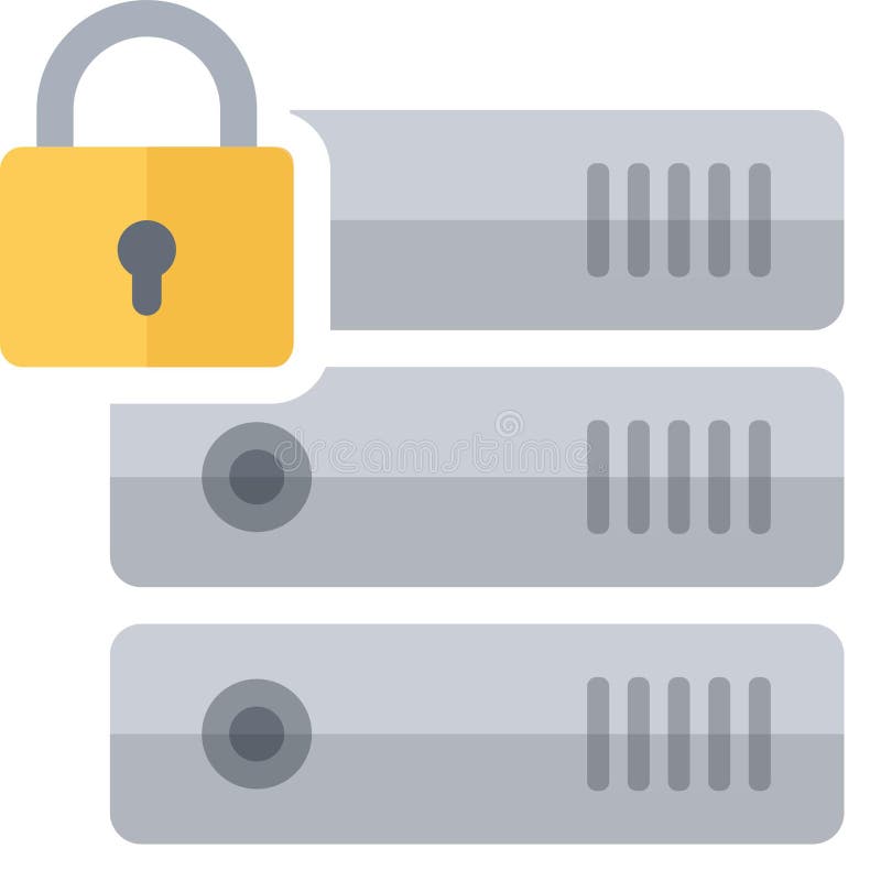 Storage Servers Secured Locked Stock Vector - Illustration of font ...