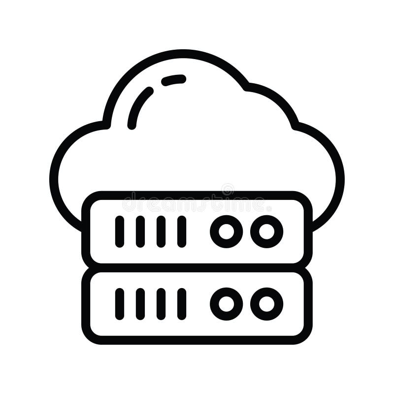 Storage Services Vector Outline Icon Design Illustration. Cloud ...