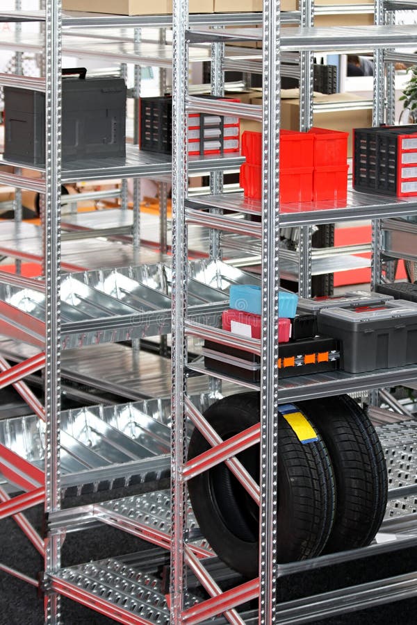 Storage shelf stock photo. Image of boxes, metal, storehouse - 26901832