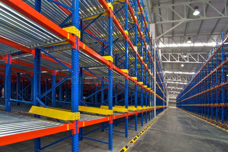 Distribution Center Warehouse Storage Pallet Racking System Stock Image ...