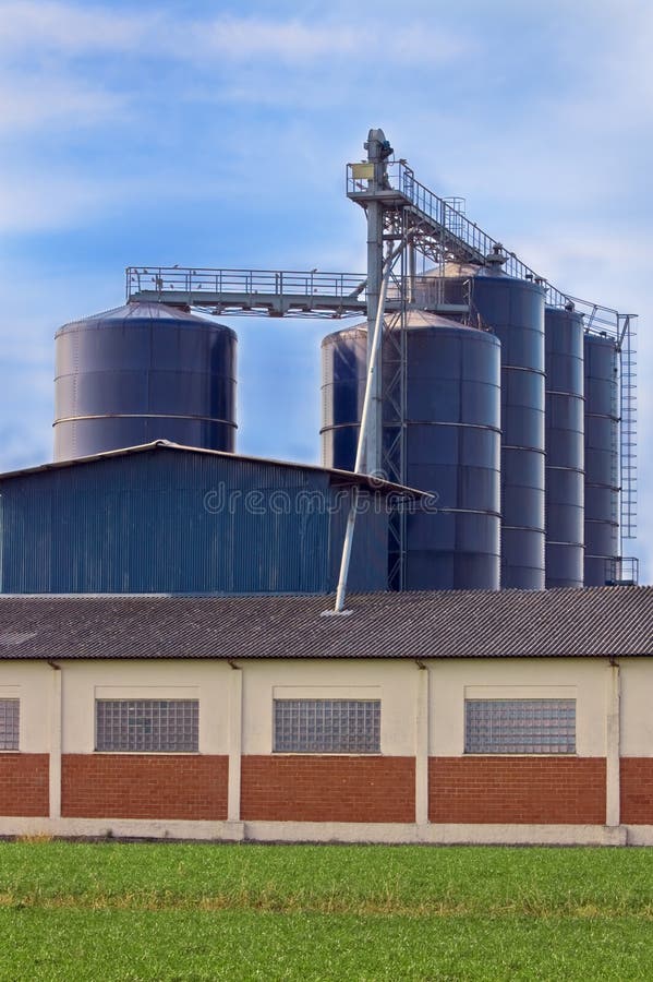 Storage silos stock image. Image of storage, food, cattle - 3679815