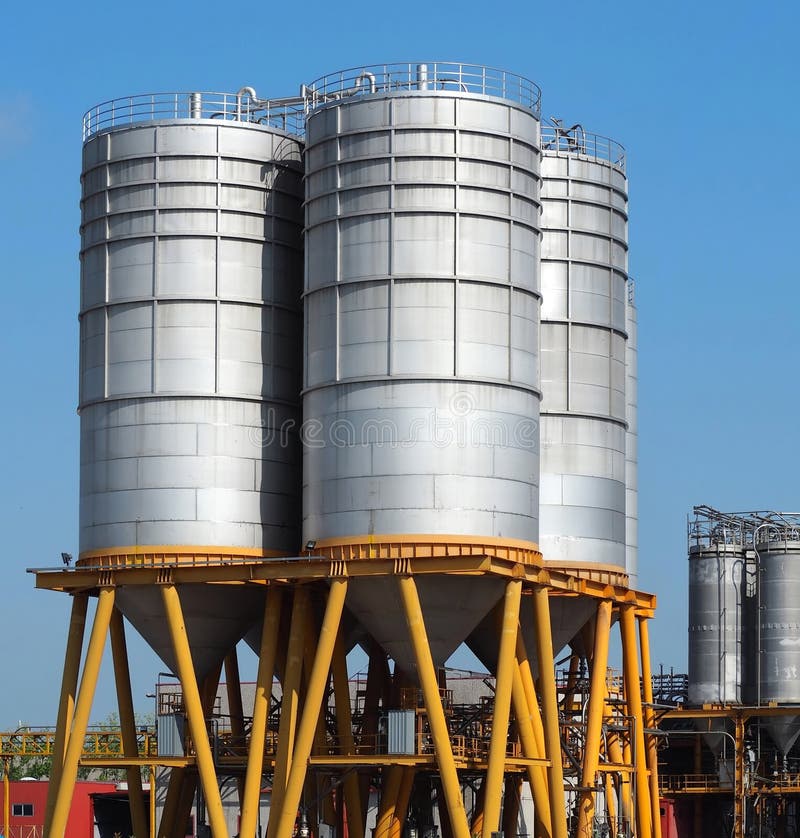 Storage Silos for Differents Types of Free Flowing Raw Materials Stock ...