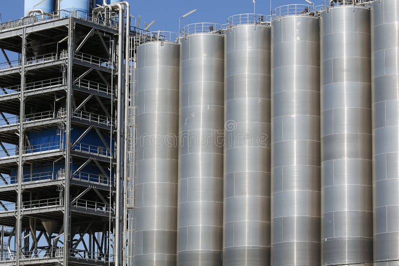 Storage silos stock photo. Image of steel, factory, silo - 35379572