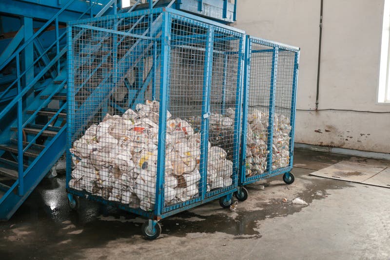 Storage of Sorted Waste at a Waste Processing Plant. Stock Image ...