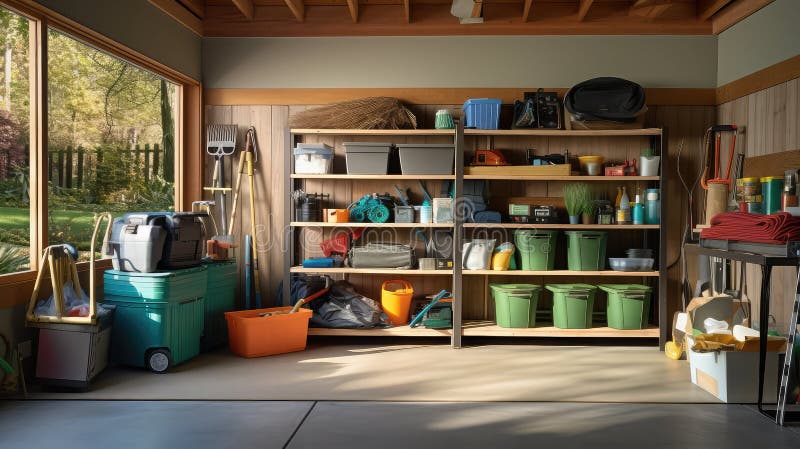 Storage Spring Cleaning House Stock Illustration - Illustration of sort ...