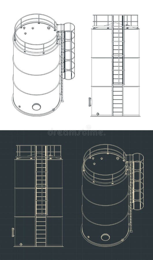 Storage Tank Isometric Drawings Stock Vector - Illustration of energy ...