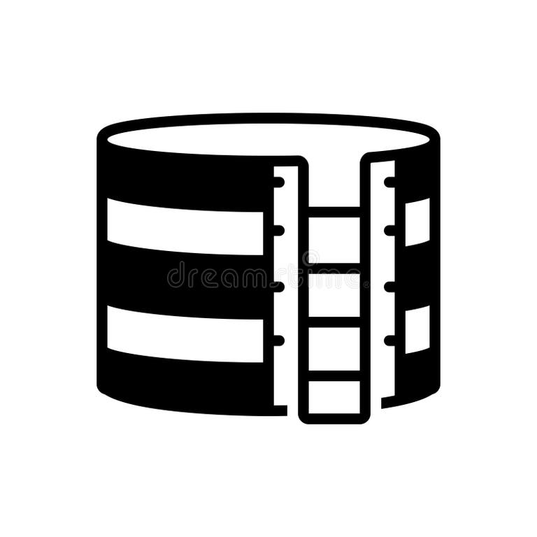 Black Solid Icon for Storage Tank, Liquid and Container Stock ...