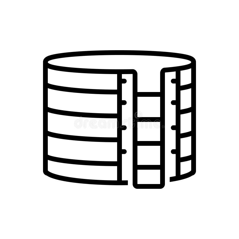 Black Line Icon for Storage Tank, Liquid and Container Stock Vector ...