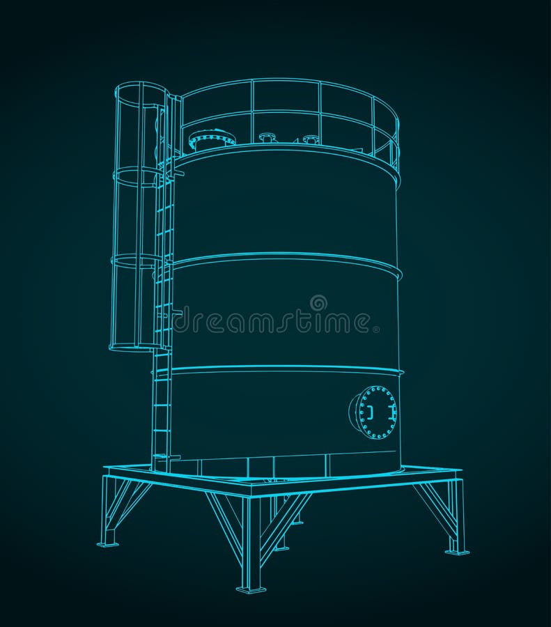 Storage Tank Isometric Drawings Stock Vector - Illustration of energy ...
