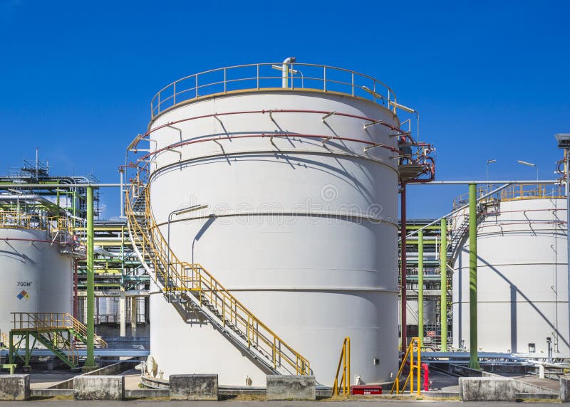 Tank Storage Foundation With Scaffolding Stock Photo - Image of tank ...