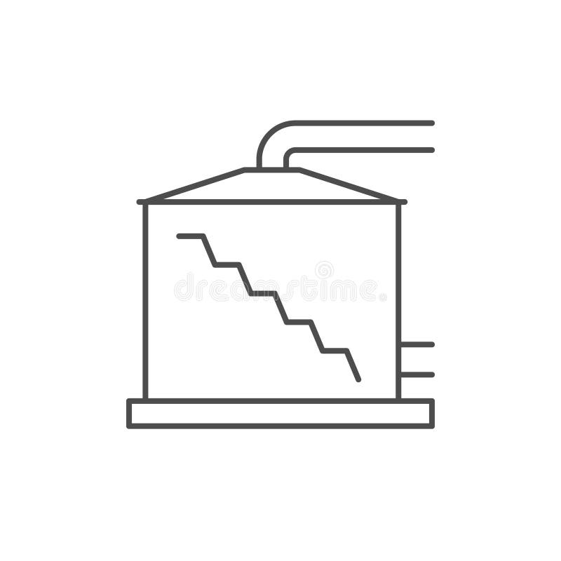 Storage Tank Line Outline Icon Stock Vector - Illustration of line ...
