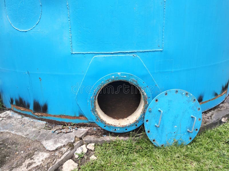 Storage tank manhole stock image. Image of tank, damaged - 301441995