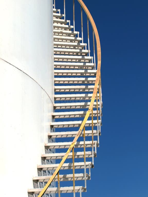 Storage tank stairs stock image. Image of steel, railing - 6703817