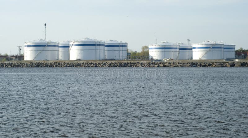 Storage Tanks in the Harbour 2 Stock Image - Image of petroleum ...