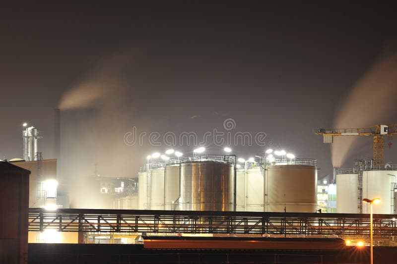 Storage Tanks for Chemical Products Stock Photo - Image of architecture ...