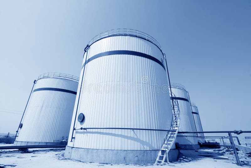 Storage Tanks in a Chemical Plant Stock Photo - Image of flammable ...