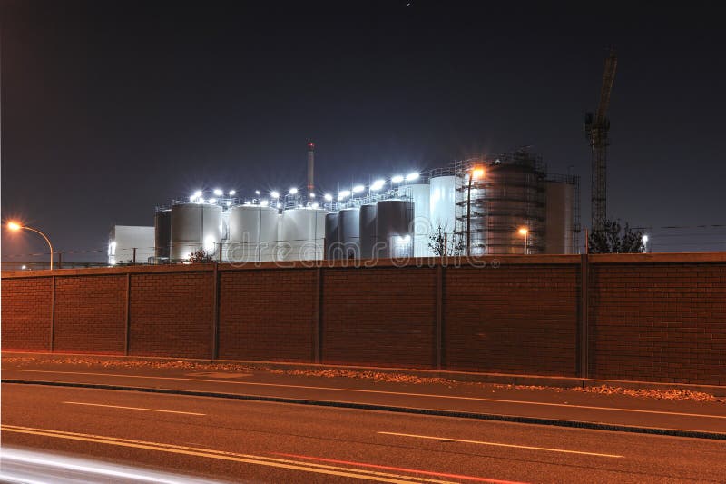 Storage Tanks from the Chemical Plant Stock Photo - Image of metal ...