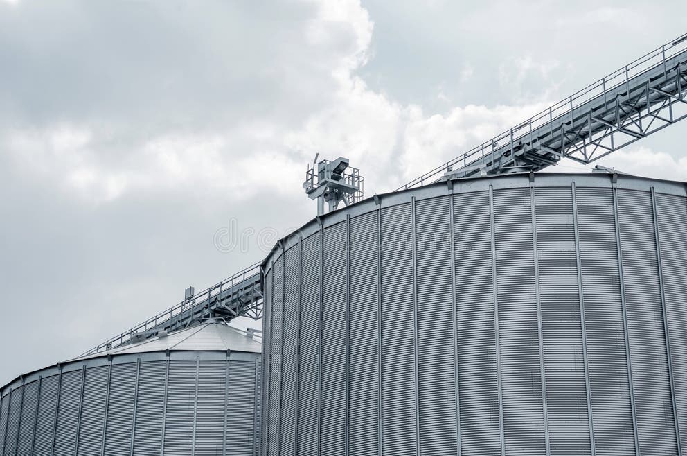 Storage Tanks Cultivated Agricultural Crops Processing Plant Stock ...