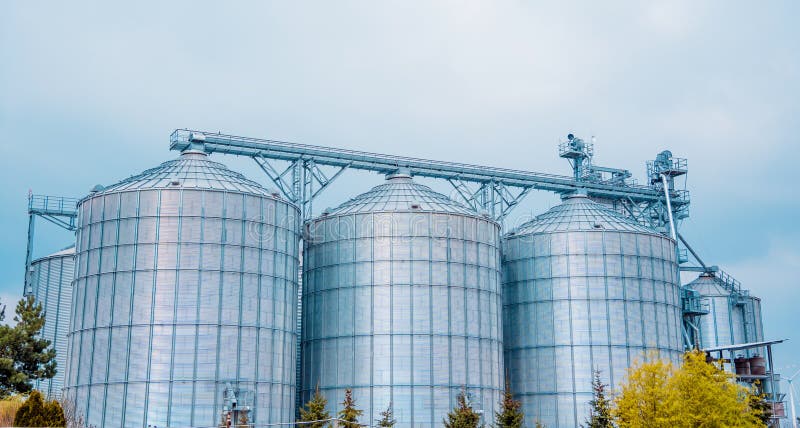 Storage Tanks Cultivated Agricultural Crops Processing Plant Stock ...