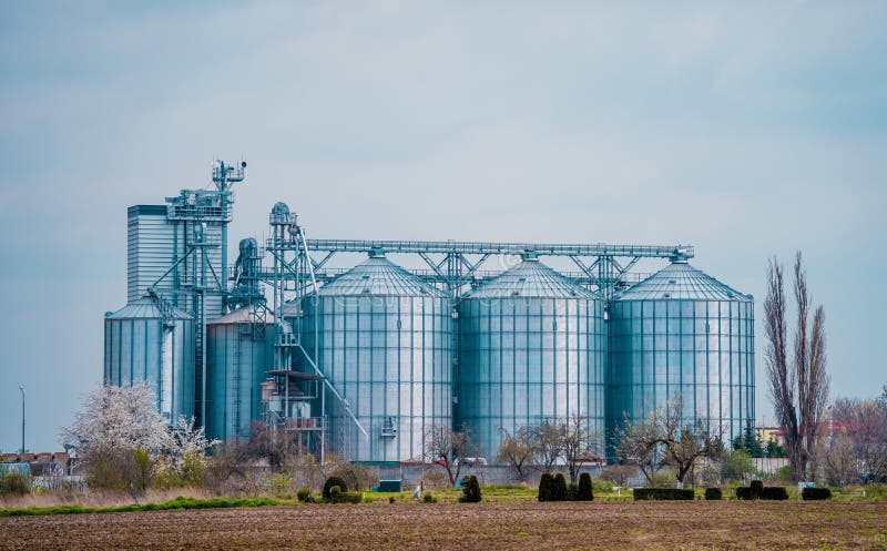 Storage Tanks Cultivated Agricultural Crops Processing Plant Stock ...
