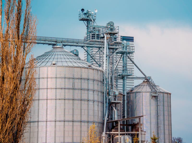 Storage Tanks Cultivated Agricultural Crops Processing Plant Stock ...