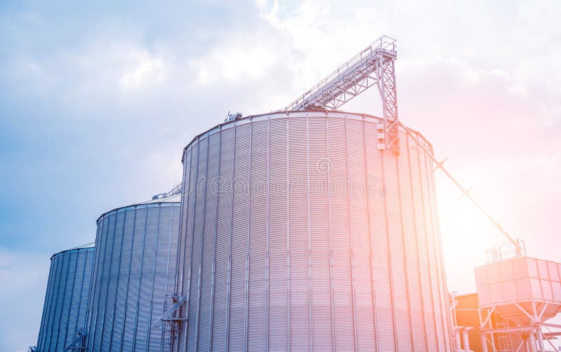 Storage Tanks Cultivated Agricultural Crops Processing Plant Stock ...