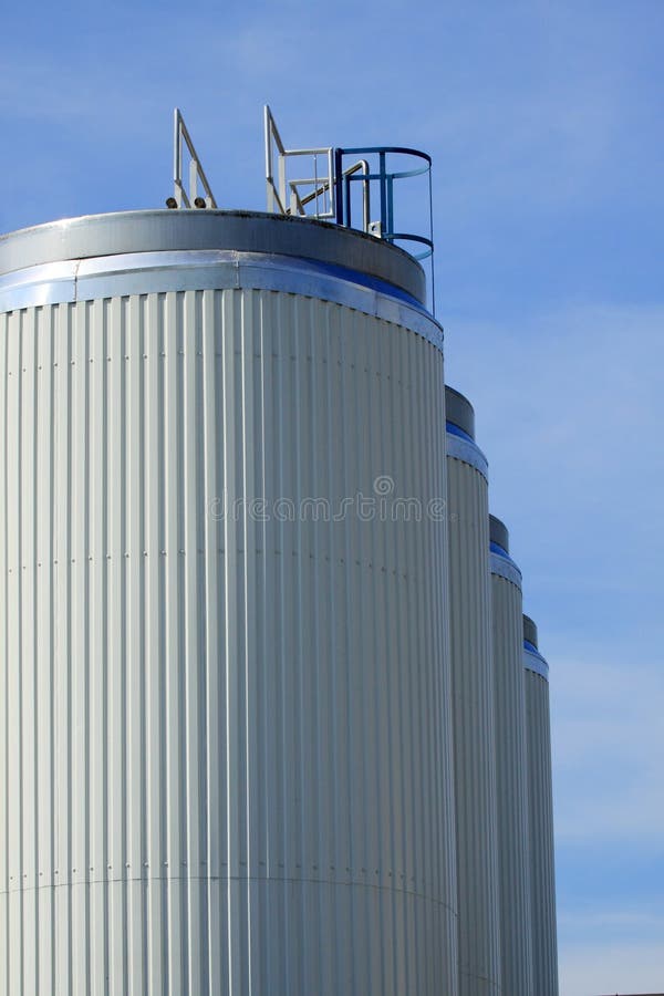 Storage tanks of a factory stock image. Image of factory - 43477647