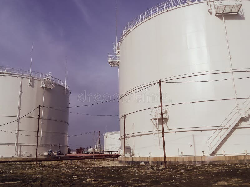 Storage Tanks for Petroleum Products Stock Image - Image of ...