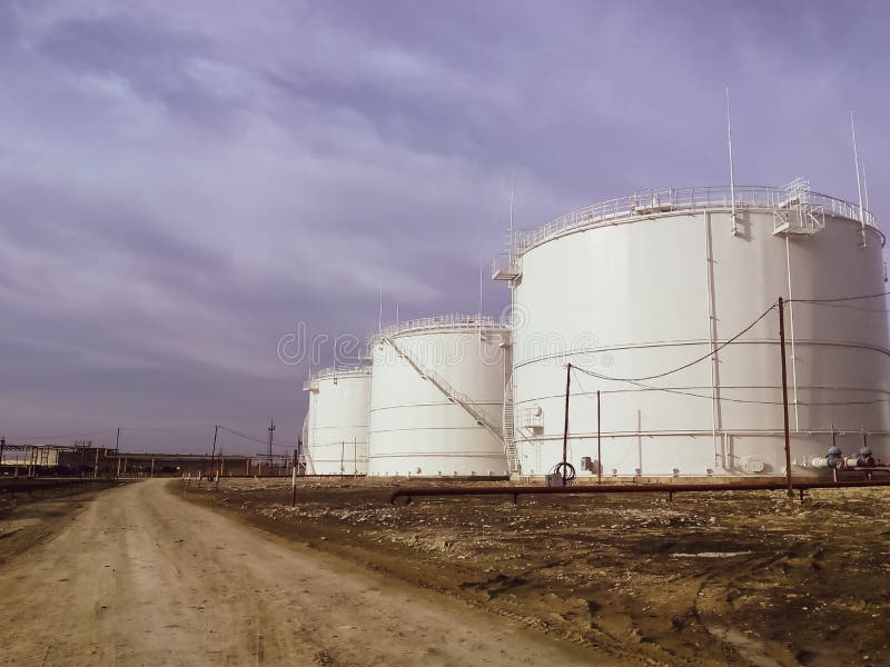 Storage Tanks for Petroleum Products Stock Image - Image of pump ...