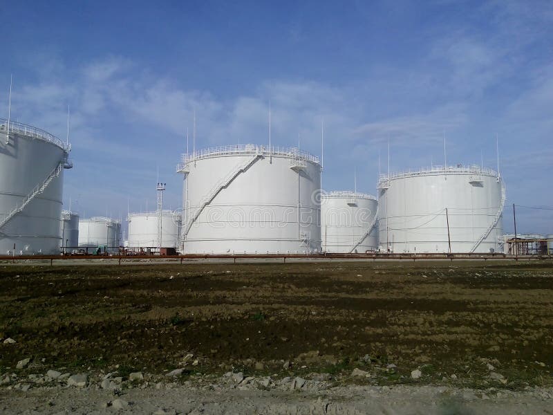 Storage Tanks for Petroleum Products Stock Image - Image of ...