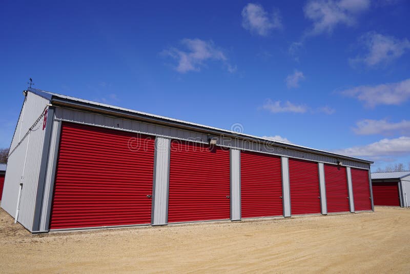 Red Door Storage Units Being Used by the Community Stock Photo - Image ...