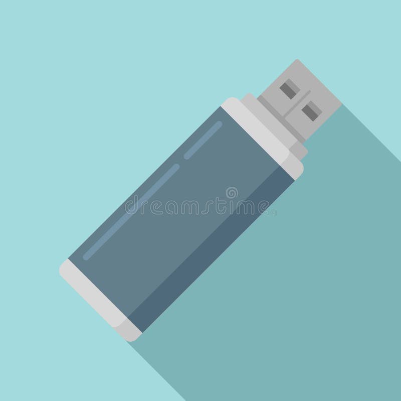 Storage Usb Flash Icon, Flat Style Stock Vector - Illustration of information, portable: 201875410