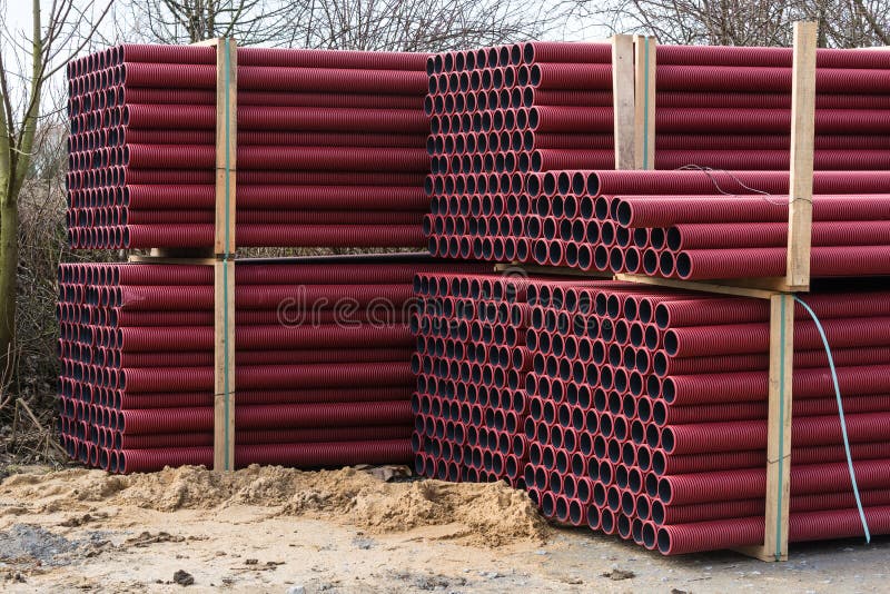 Storage of Various Plastic Pipes Stock Photo - Image of civil, group ...