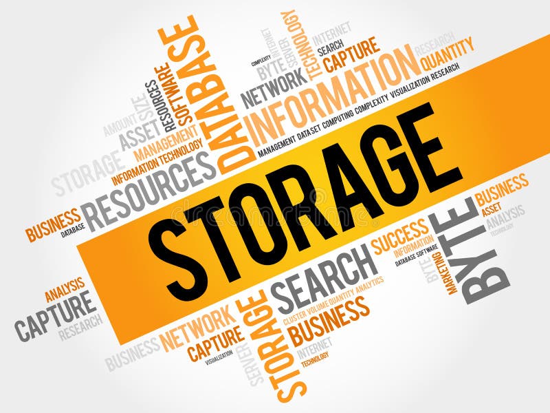 Storage word cloud stock illustration. Illustration of hand - 202694518
