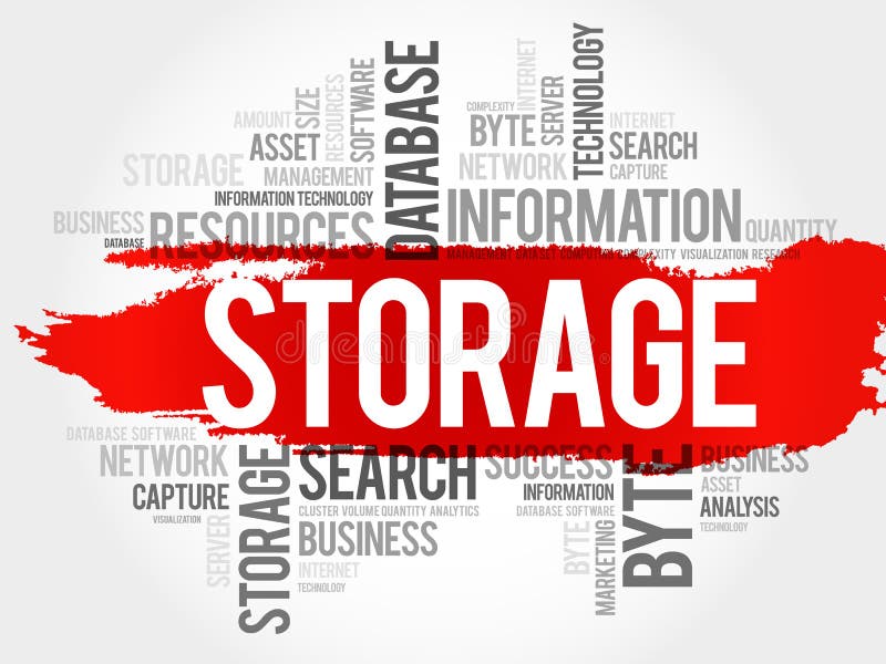 Storage word cloud stock illustration. Illustration of mobile - 199187386