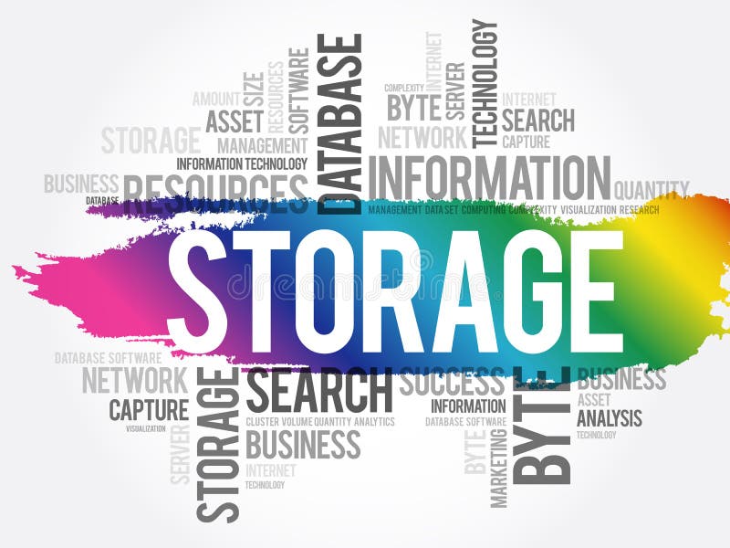 Storage word cloud collage stock illustration. Illustration of ...