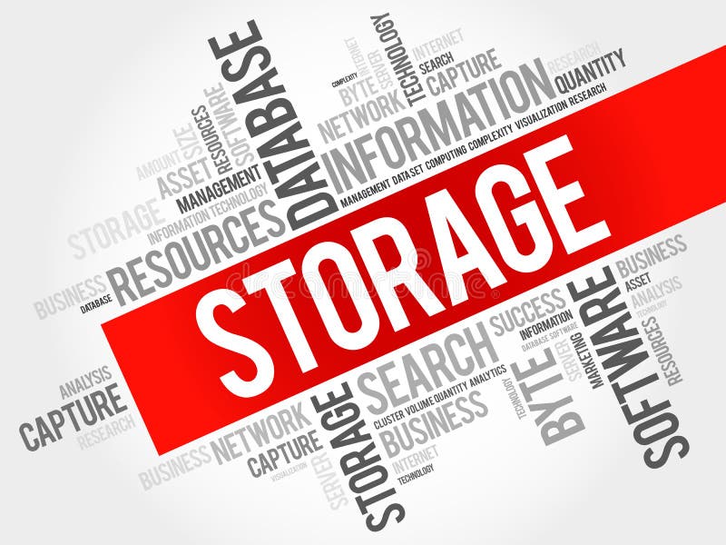 Storage word cloud collage stock illustration. Illustration of ...