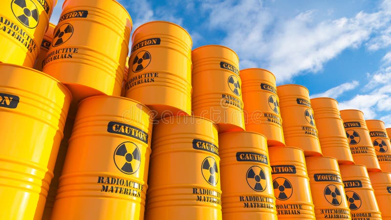 Yellow Barrels with Radioactive Waste Stock Illustration - Illustration ...
