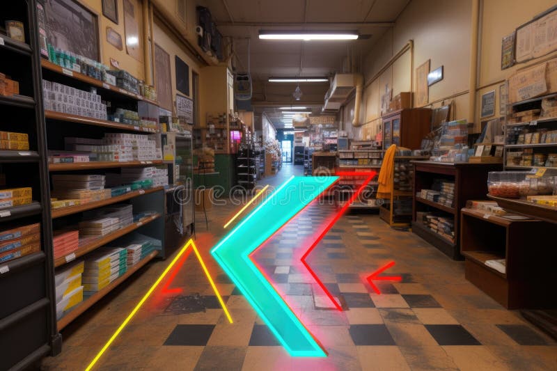 In-store Ar Navigation Arrows on Floor Stock Illustration ...